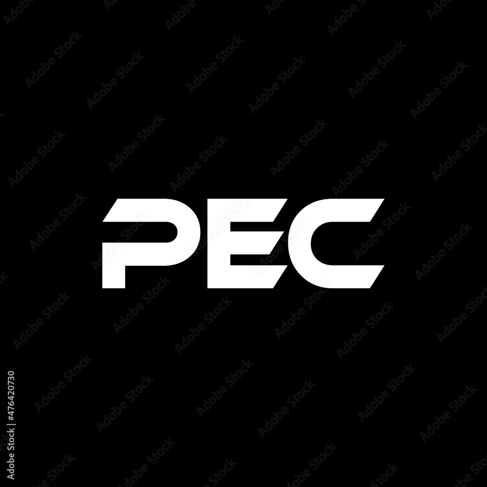 PEC letter logo design with black background in illustrator, vector ...
