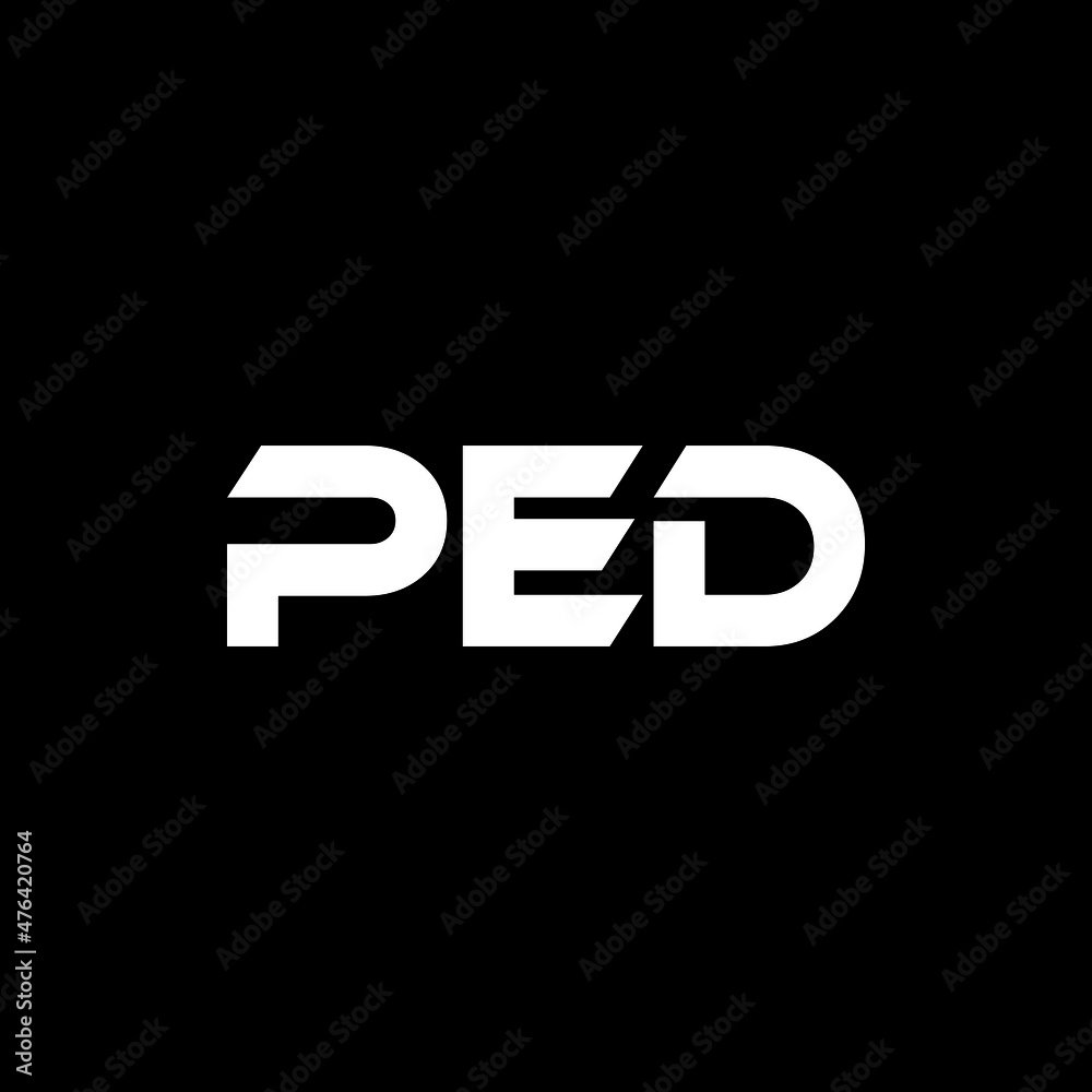 PED letter logo design with black background in illustrator, vector ...