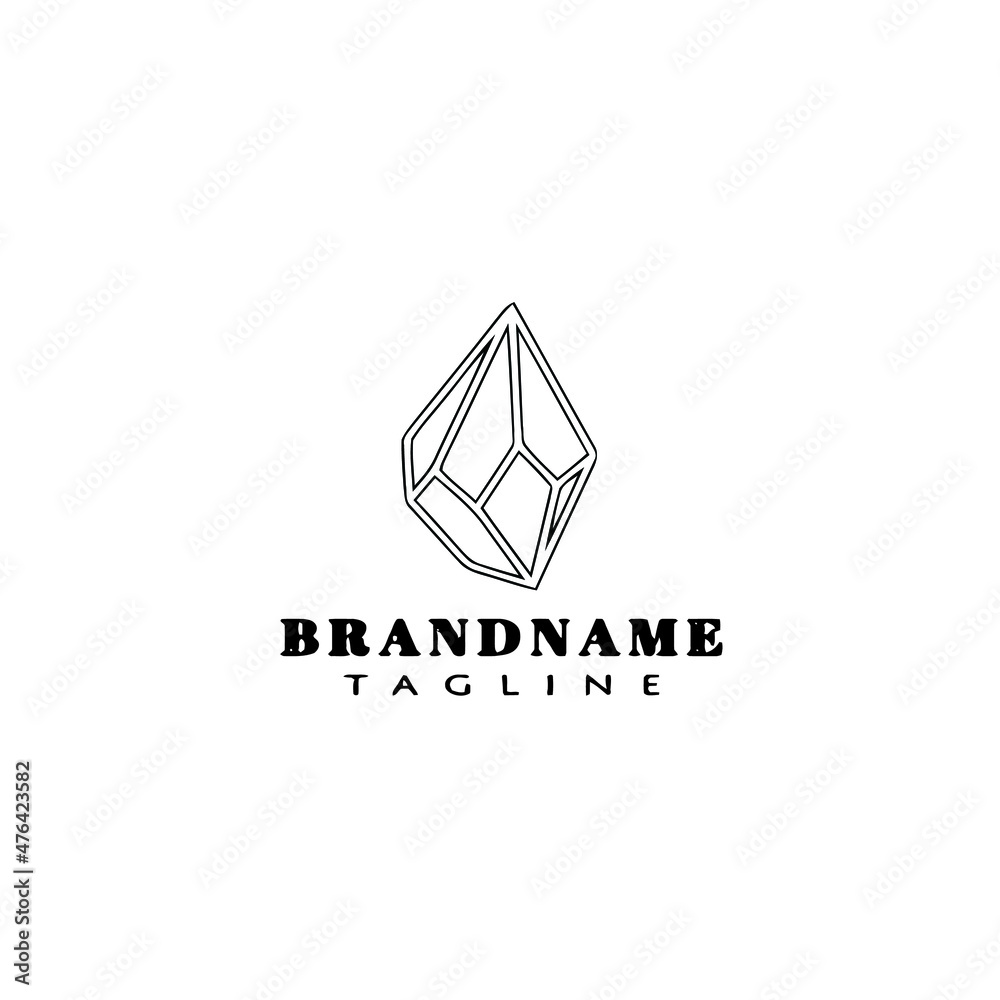 quartz logo cartoon icon design template black isolated vector ...
