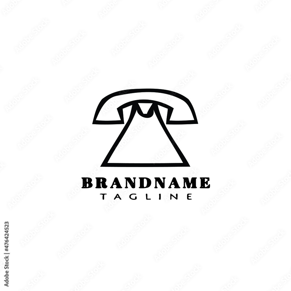 rotary phone cartoon logo icon design black isolated vector ...