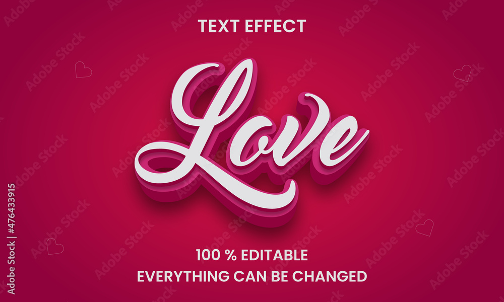 Love text effect design Stock Vector | Adobe Stock