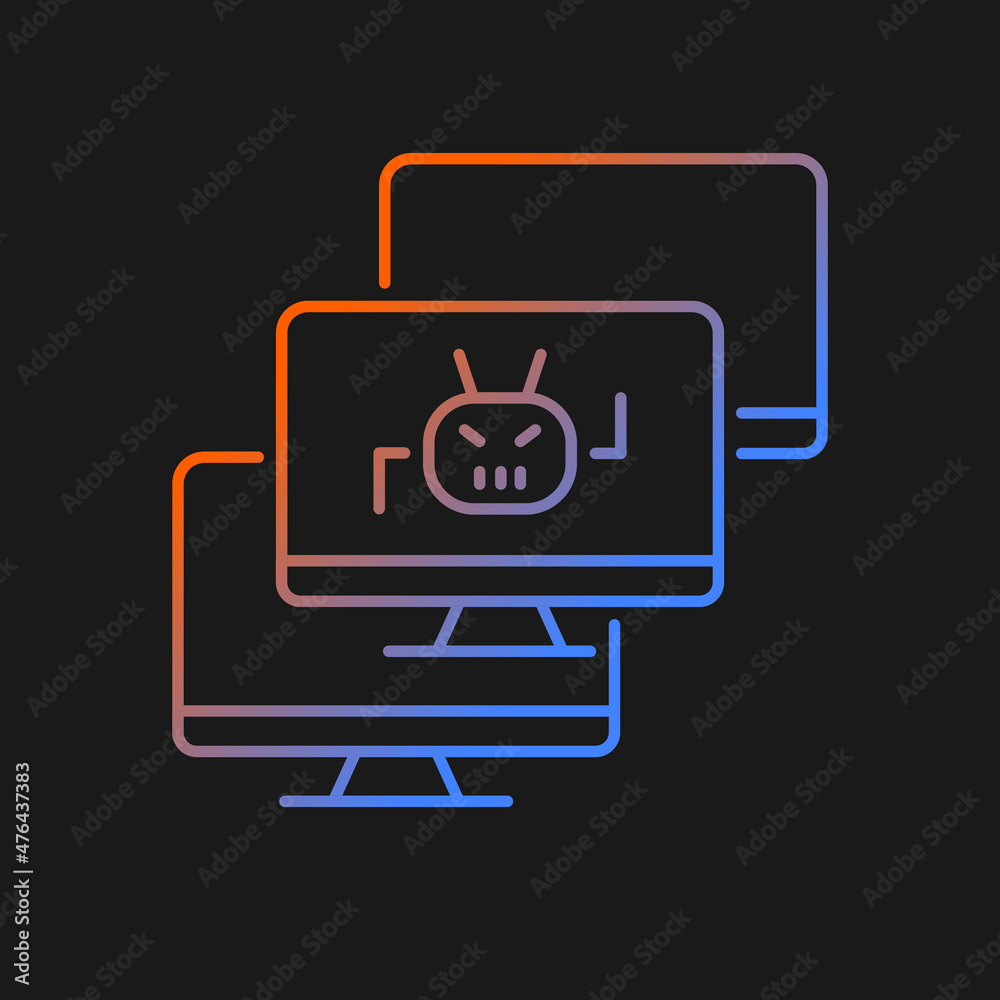 Botnet gradient vector icon for dark theme. Internet connected devices ...