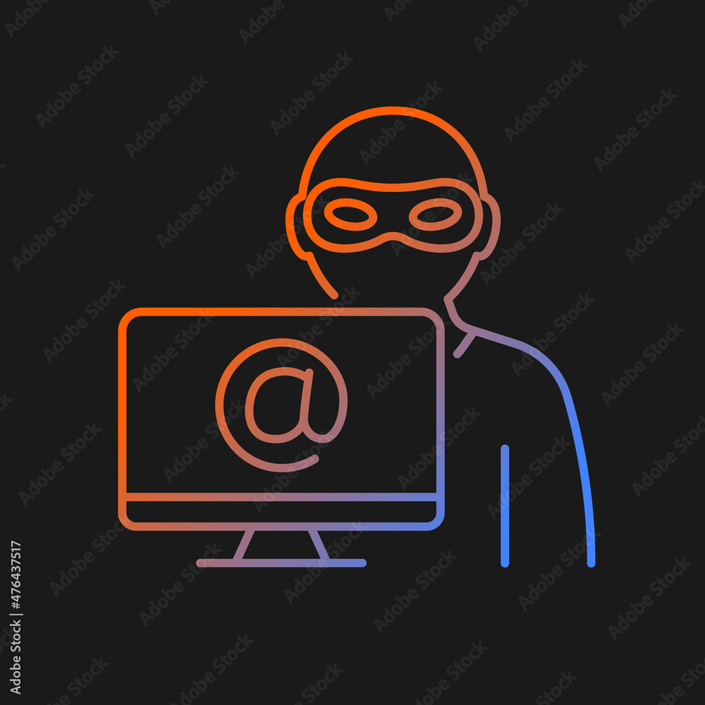 Alias gradient vector icon for dark theme. Stealing identity online ...