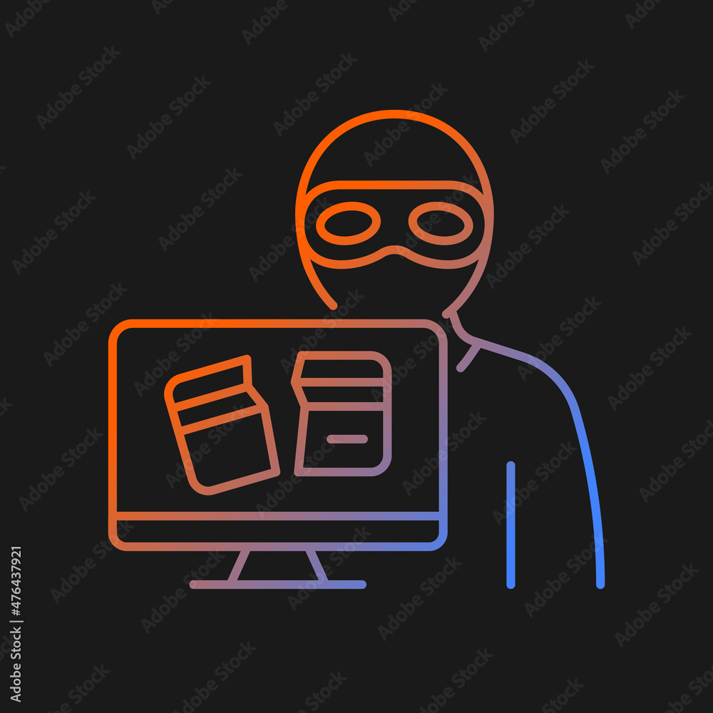 Criminally motivated attack gradient vector icon for dark theme ...