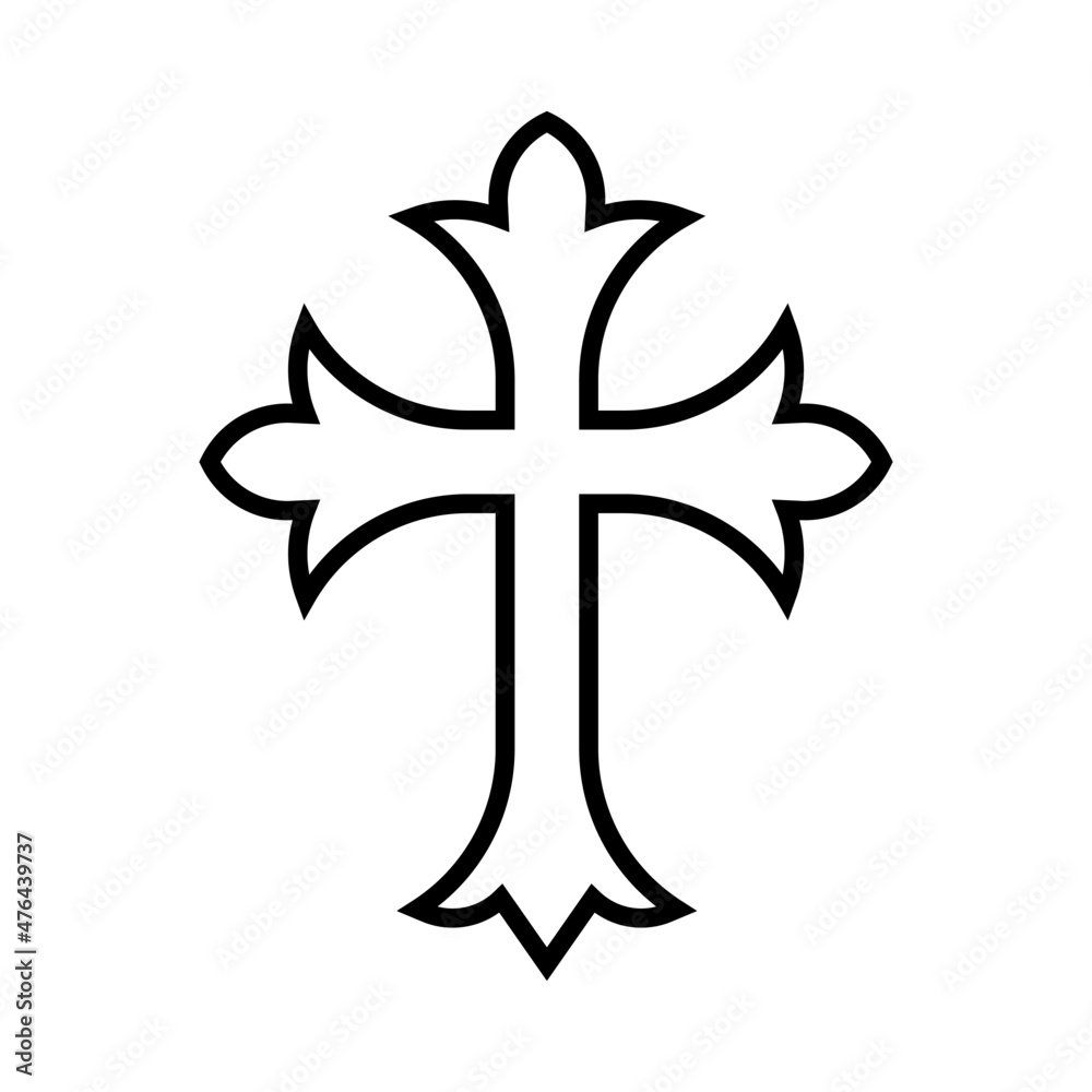 Cross icon vector set. Religion illustration sign collection. church ...