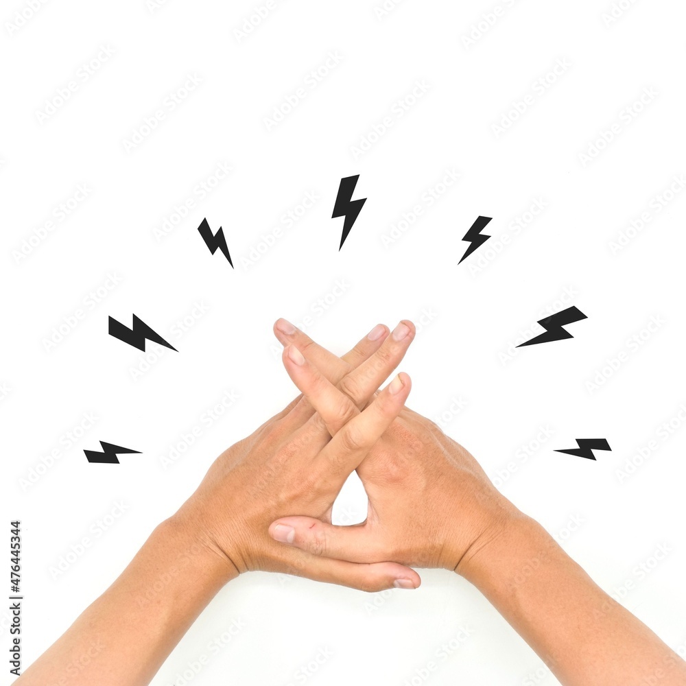 Tingling and numbness in hands of Asian man. Finger sensation problems ...