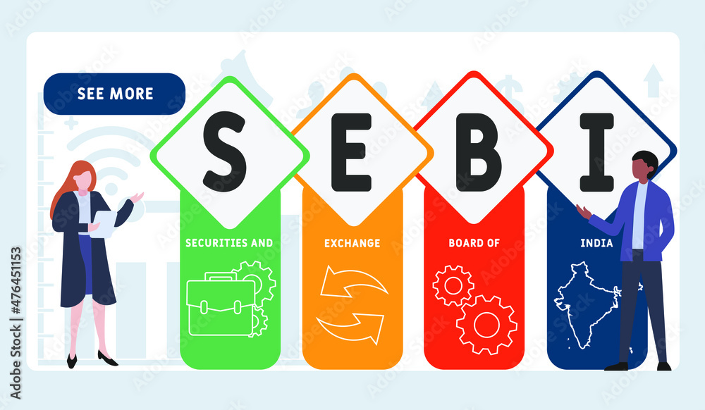 SEBI - Securities and Exchange Board of India acronym. business concept ...