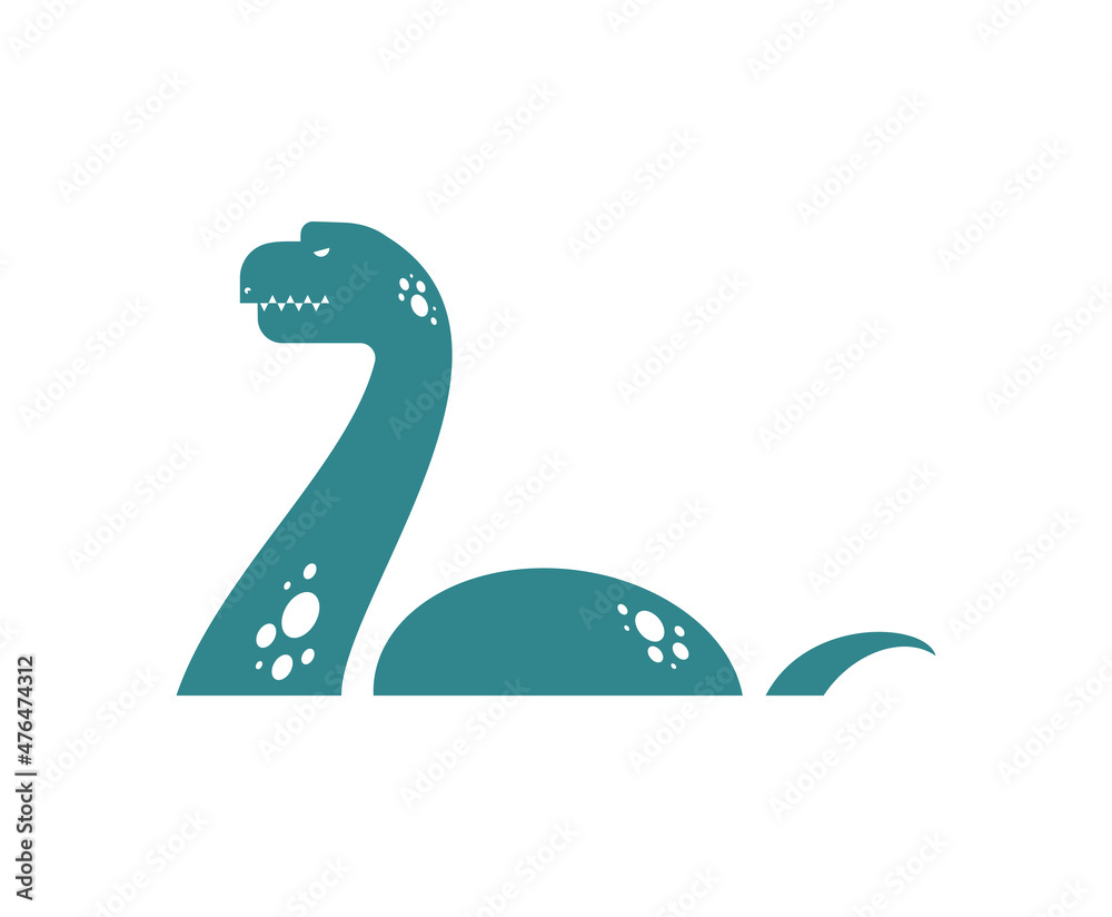 Loch Ness monster Nessie isolated. Monstrous animal Stock Vector ...