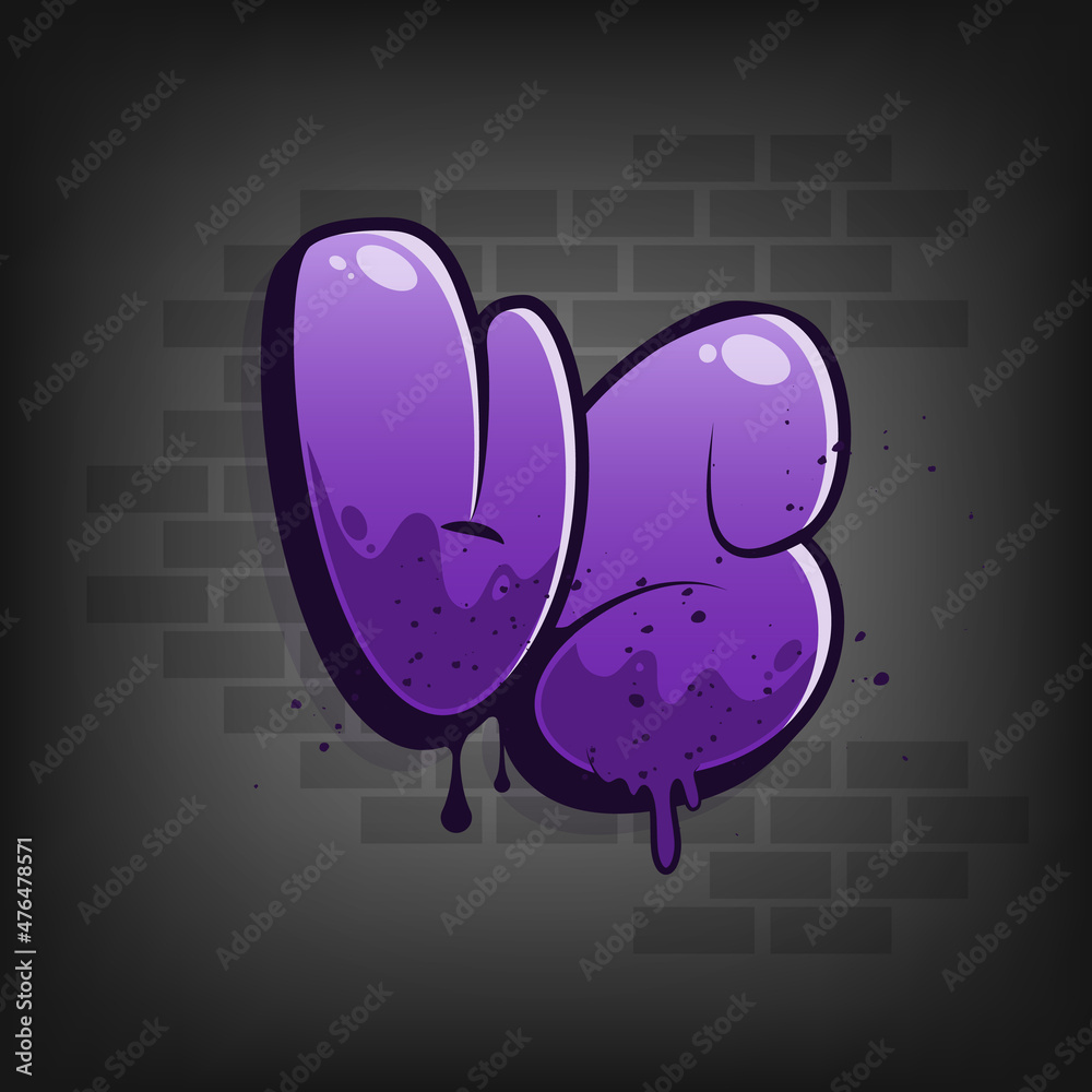 VS letters in graffiti style. Versus vector illustration. Versus ...