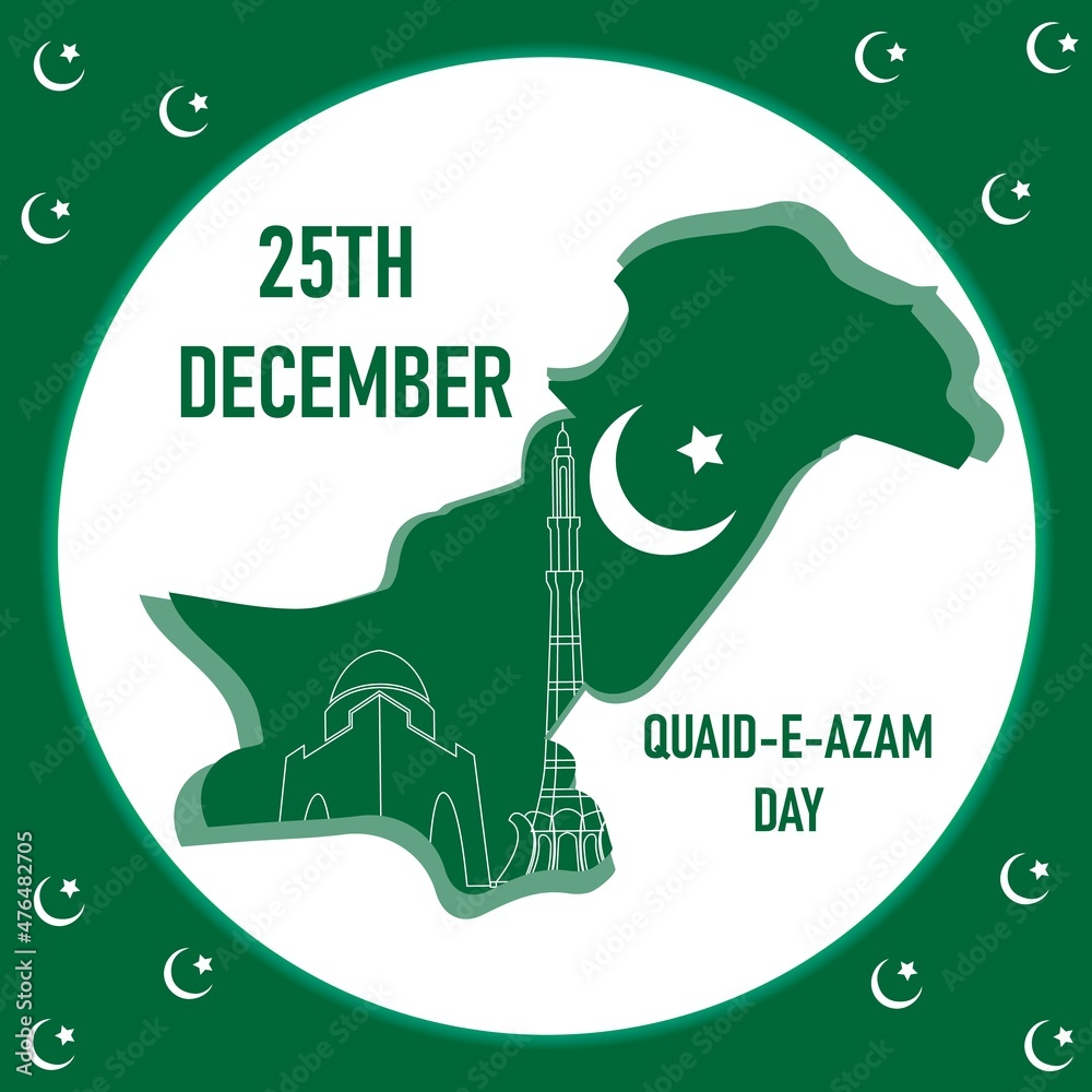 25 December, Quaid e Azam Day Post Design with the theme of tomb and ...