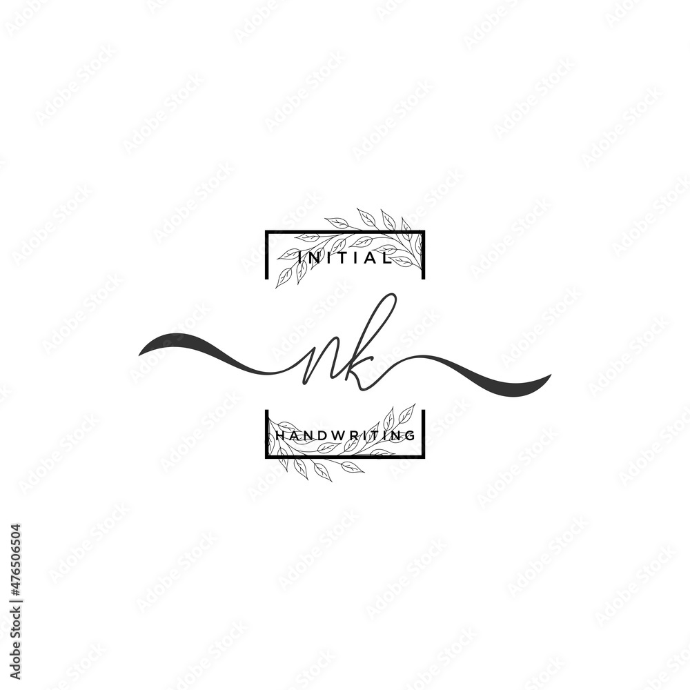 Initial Letter NK Signature Handwriting Template Logo Vector Stock ...