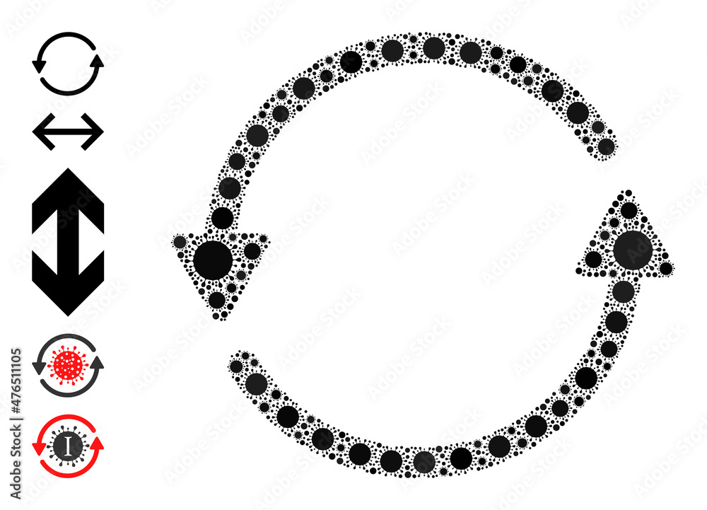 Update arrows mosaic icon. Vector collage constructed of randomized ...