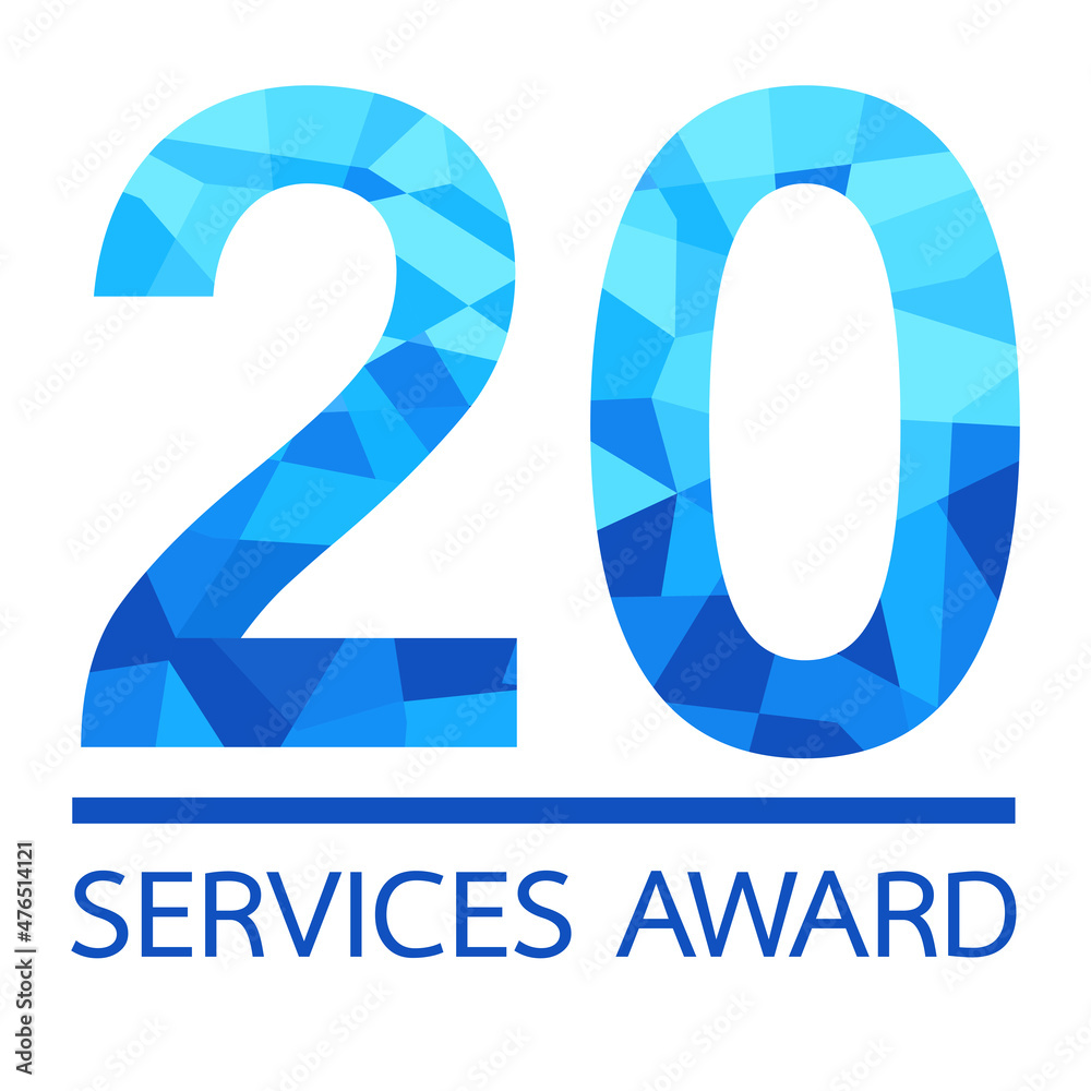 Logo background of Twenty Year of service award. polygon pattern of ...