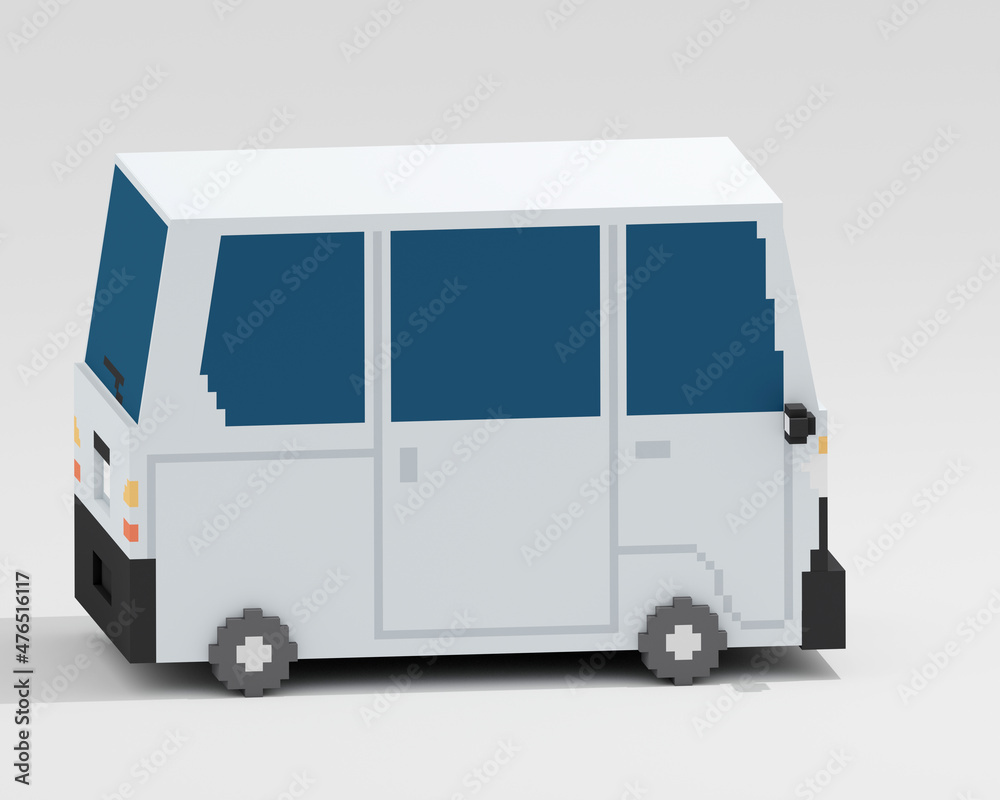 Mini van, a digital art of Asian transportation white small van car ...