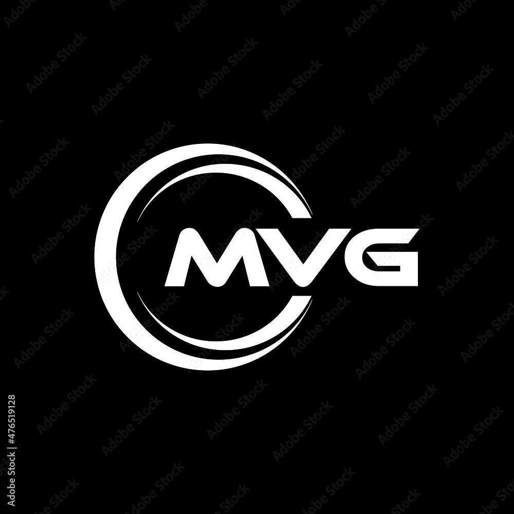 MVG letter logo design with black background in illustrator, vector ...