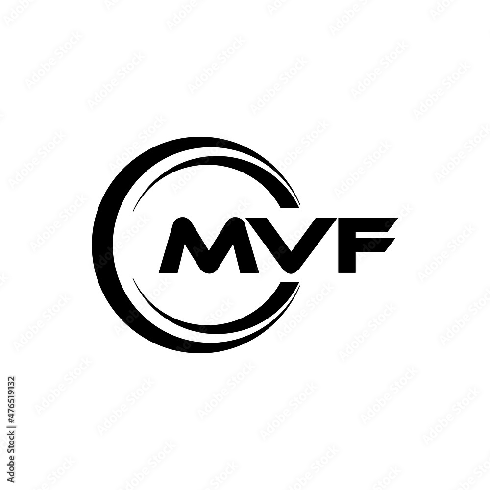 MVF letter logo design with white background in illustrator, vector ...