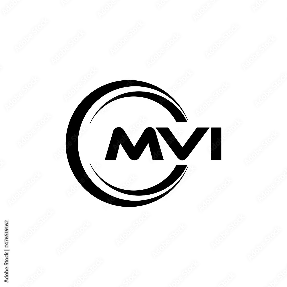 MVI letter logo design with white background in illustrator, vector ...