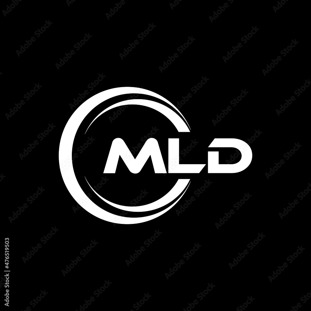 MLD letter logo design with black background in illustrator, vector ...