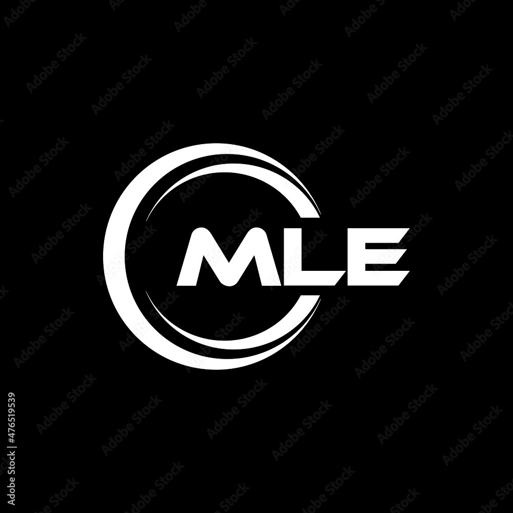 MLE letter logo design with black background in illustrator, vector ...