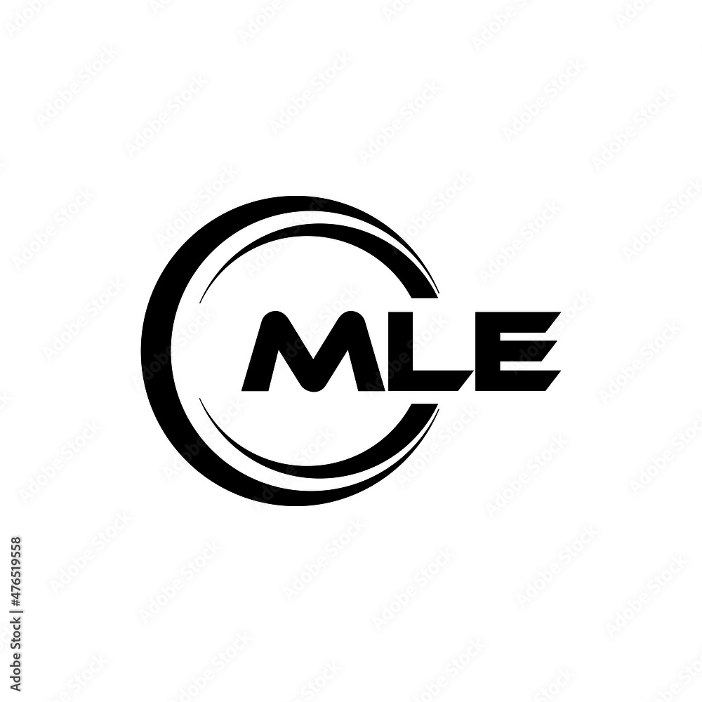 Vecteur Stock MLE letter logo design with white background in ...