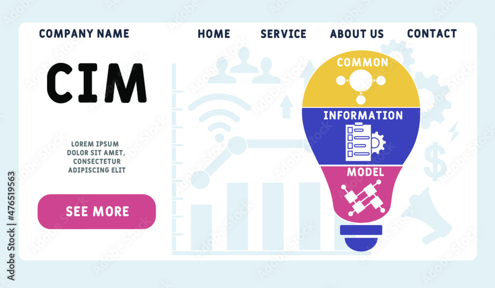 CIM - Common Information Model acronym. business concept background ...