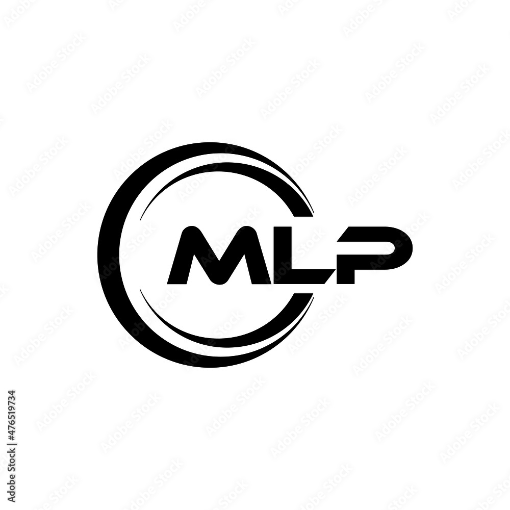 MLP letter logo design with white background in illustrator, vector ...