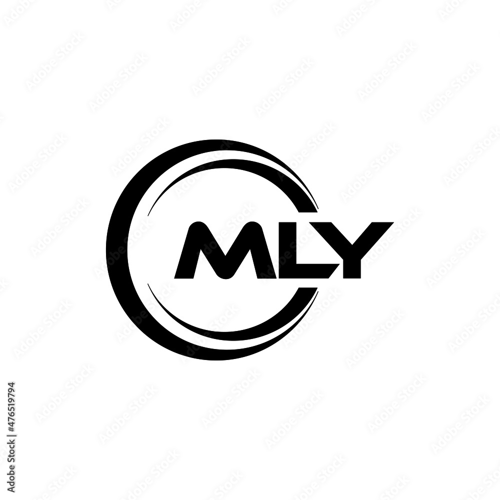 MLY letter logo design with white background in illustrator, vector ...