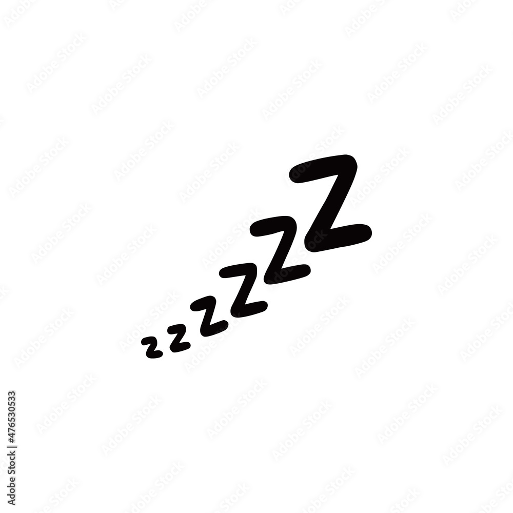 Sleep zzzz doodle symbol set. Sleepy dream icon. Doodle comic sketch ...