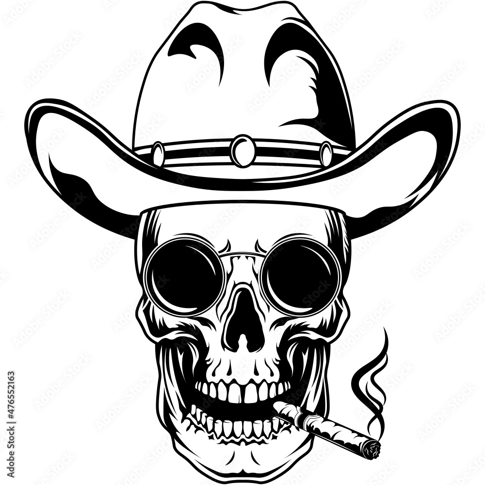 Skull With Cigar Tattoo
