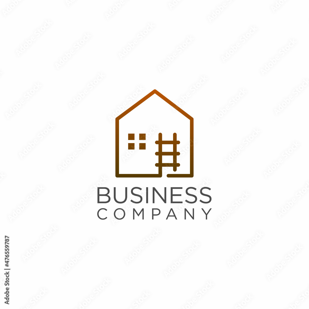 home stay logo design, hotel and villa logo concept, construction and ...