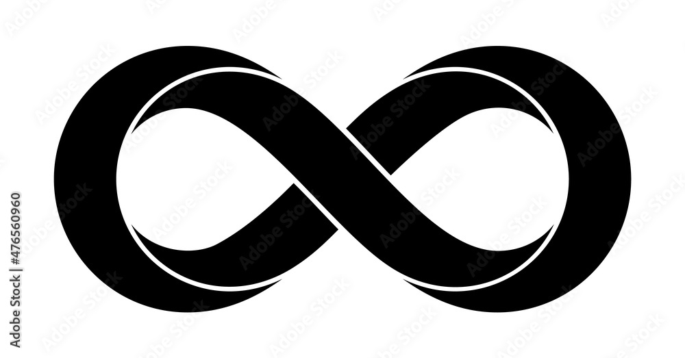 Infinity sign made with moebius strip. Stylized perpetuity symbol ...