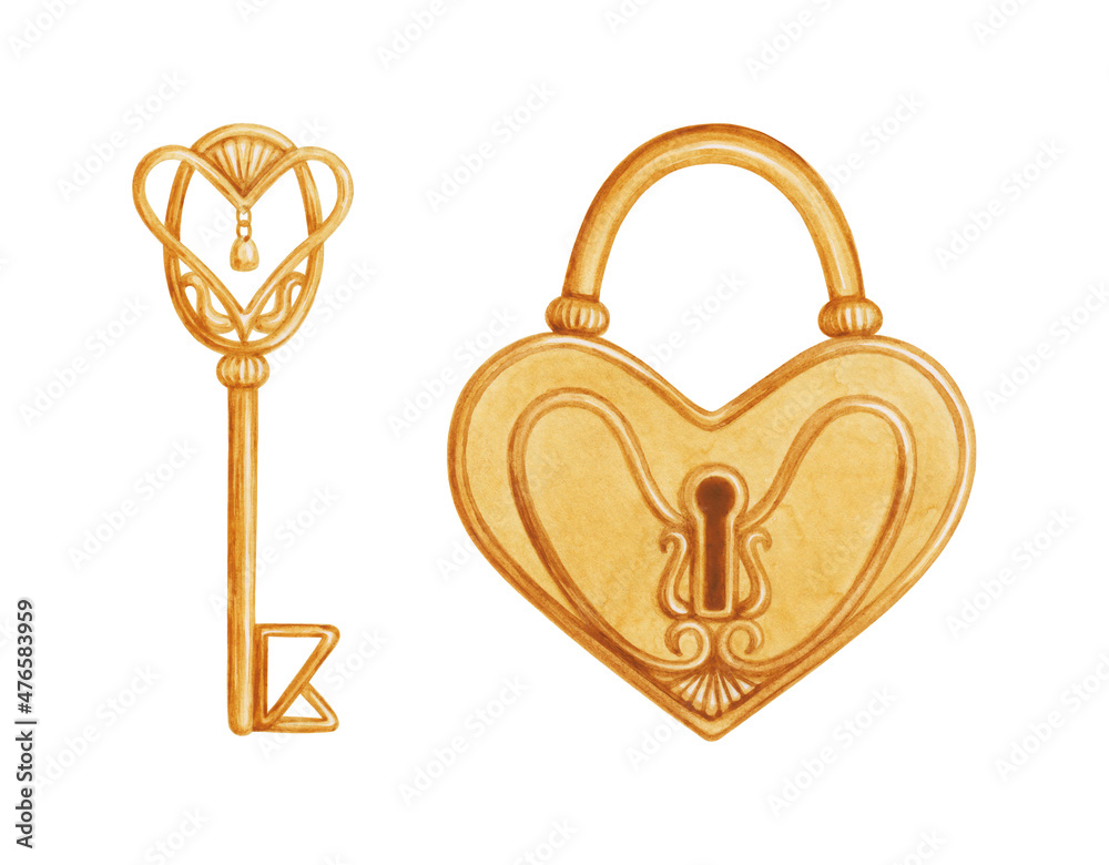 Vintage Lock And Key Clip Art