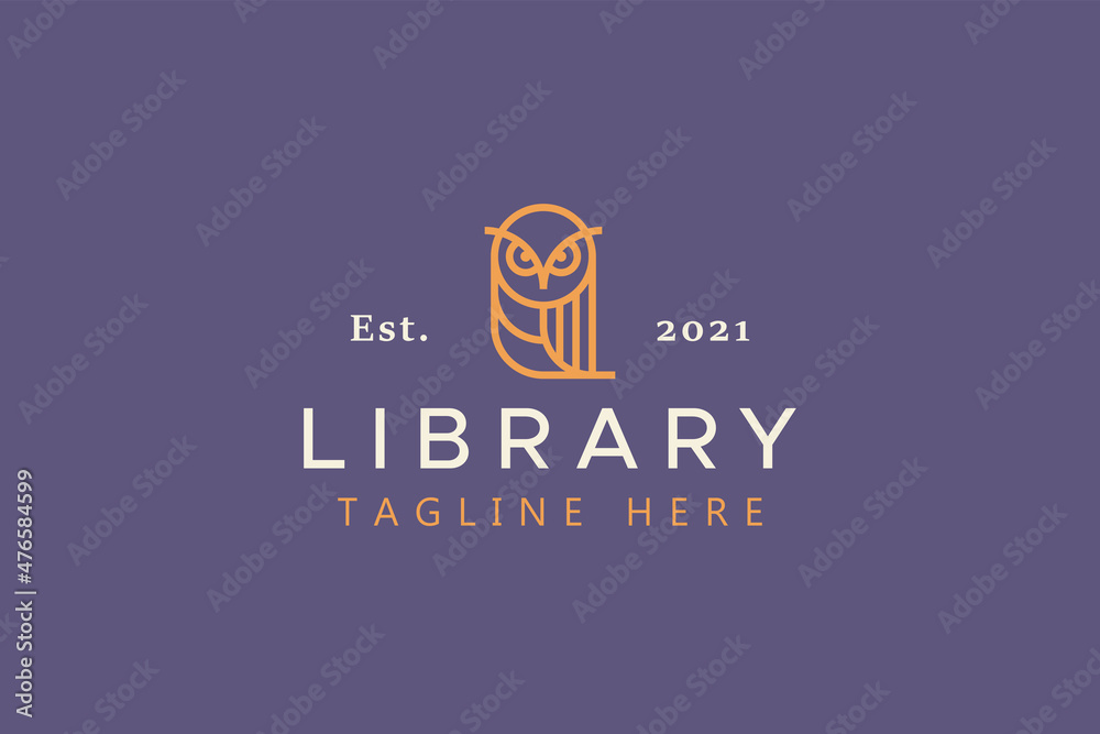 Abstract Owl Symbol Of Education. Library and Bookstore Creative and ...