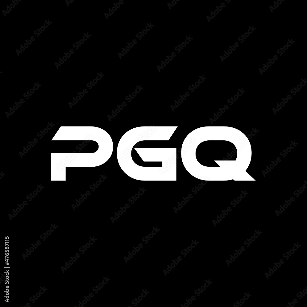 PGQ letter logo design with black background in illustrator, vector ...