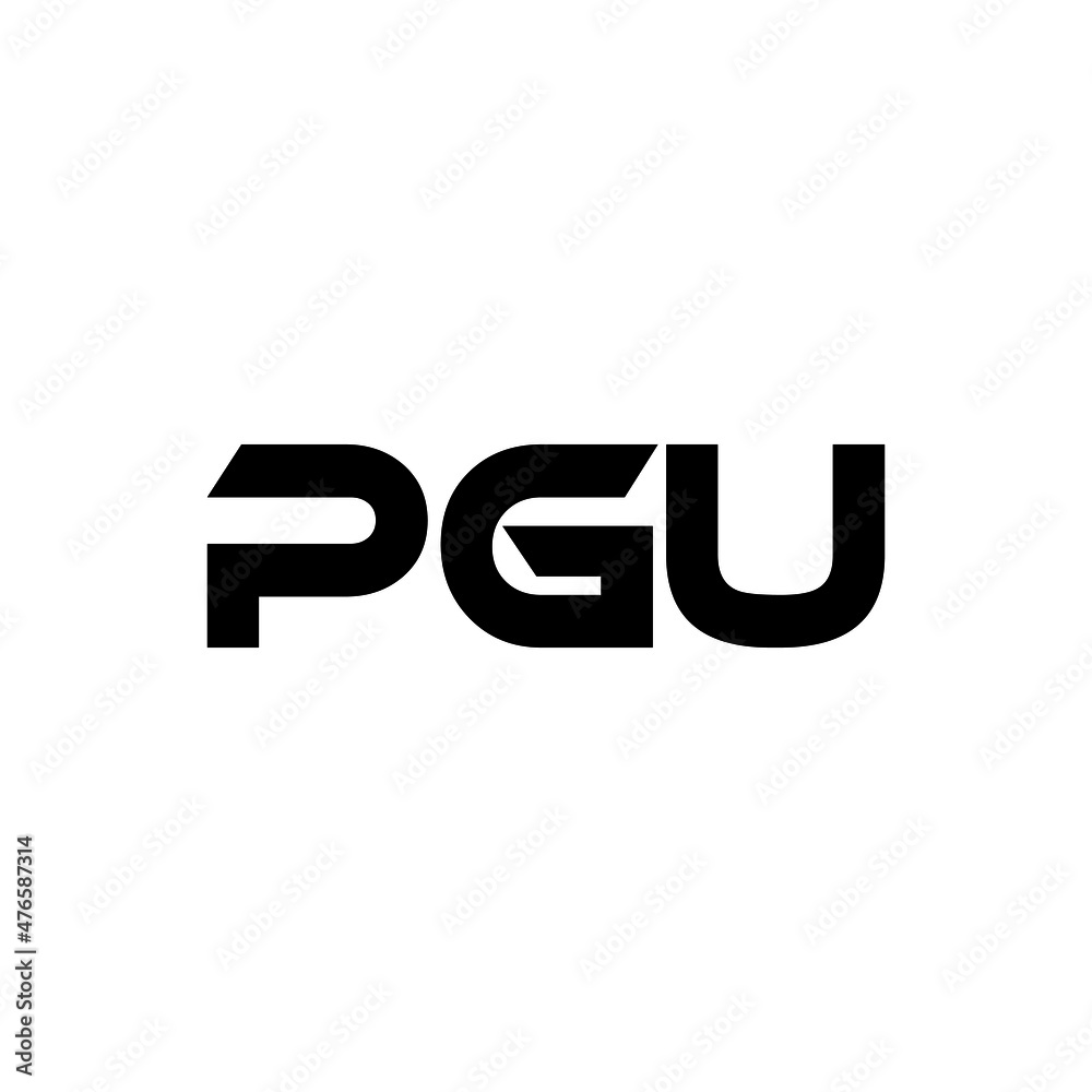 PGU letter logo design with white background in illustrator, vector ...