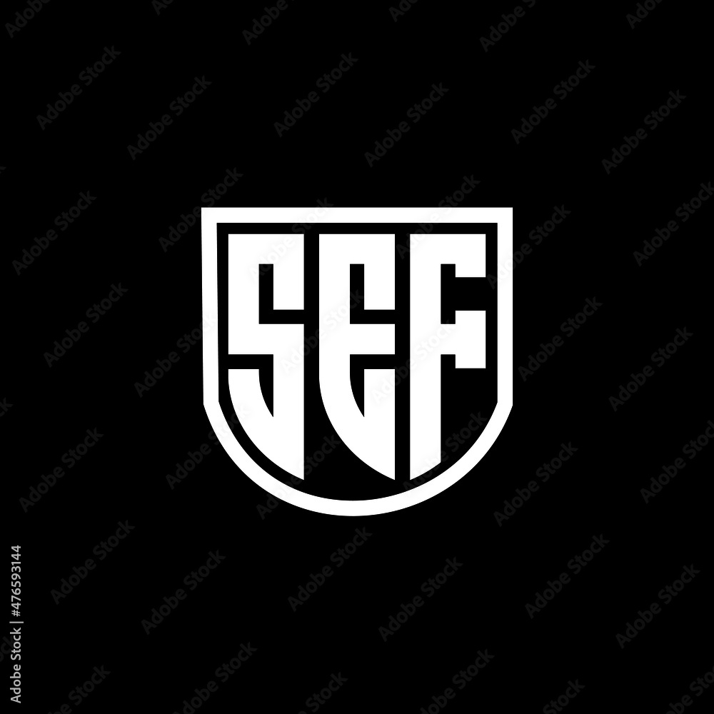 SEF letter logo design with black background in illustrator, vector ...