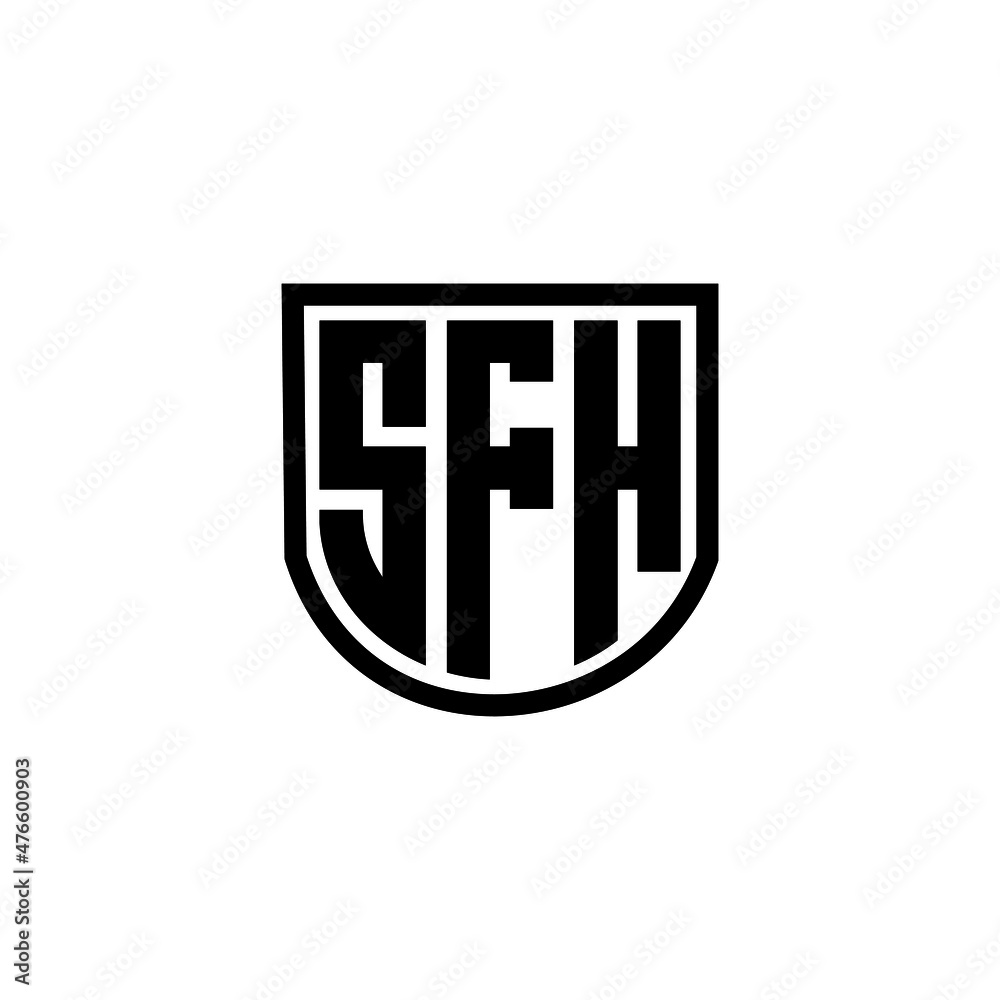 SFH letter logo design with white background in illustrator, vector ...