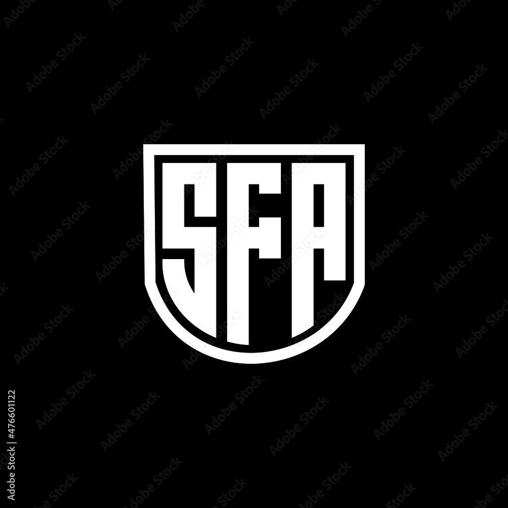 SFA letter logo design with black background in illustrator, vector ...