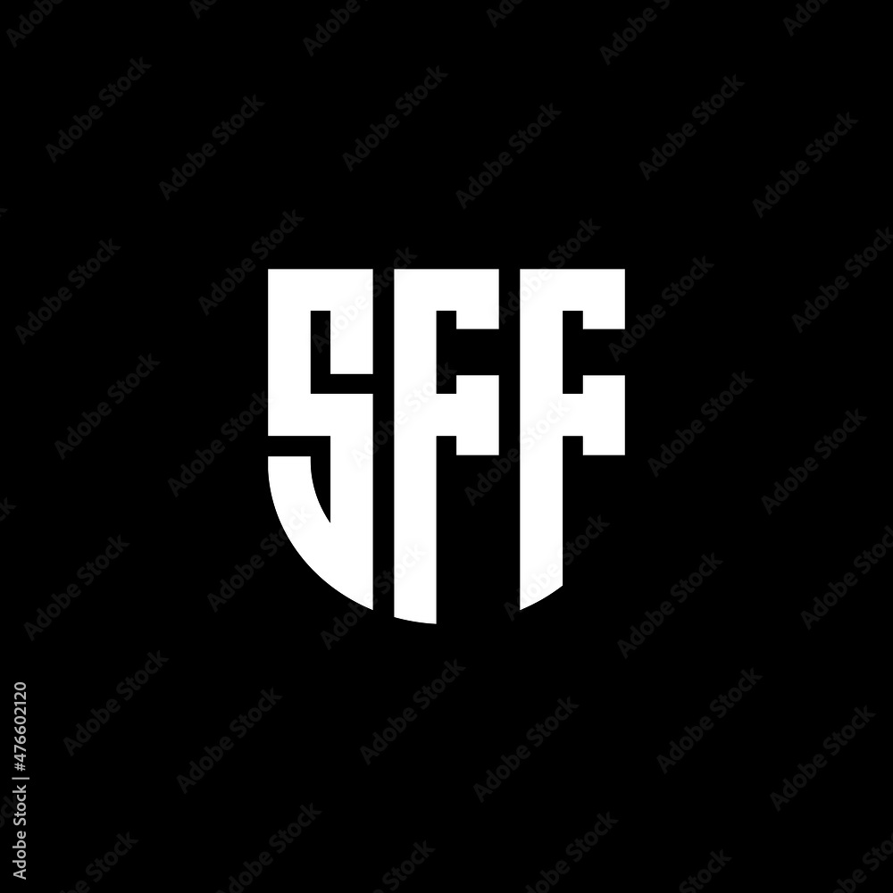 SFF letter logo design with black background in illustrator, vector ...