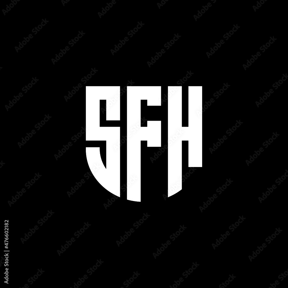 SFH letter logo design with black background in illustrator, vector ...