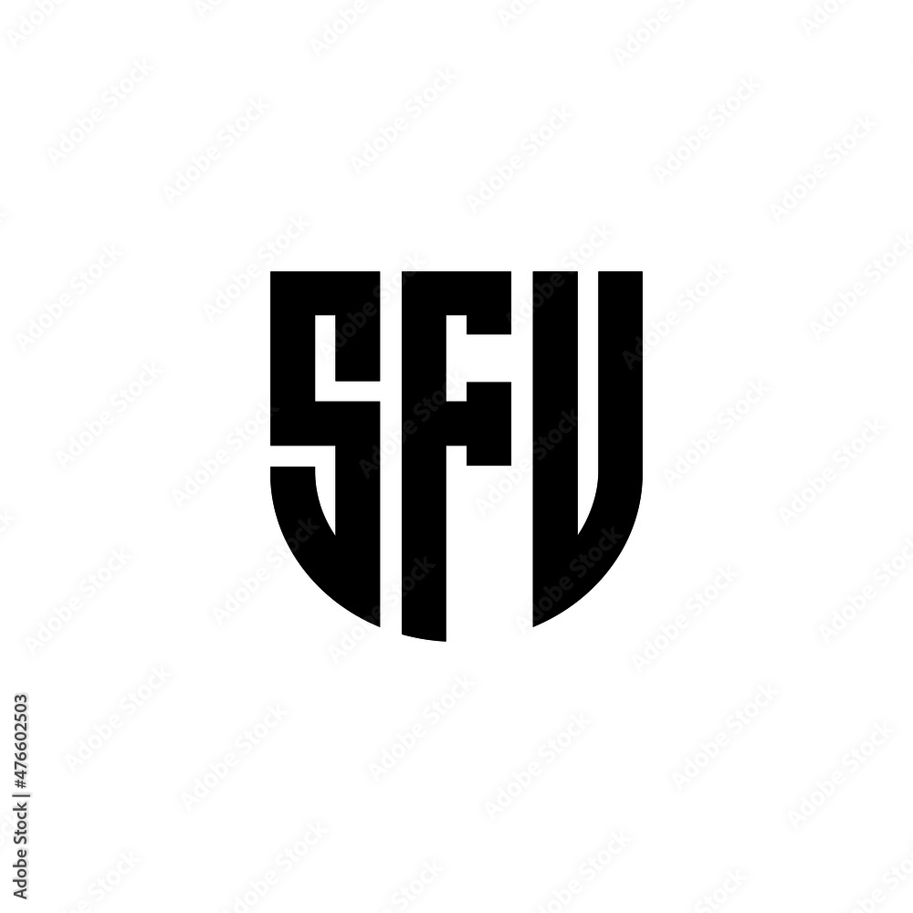 SFU letter logo design with white background in illustrator, vector ...