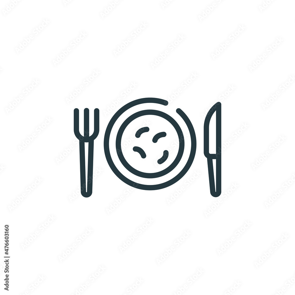 eating thin line icon. lunch, dinner linear icons from activity and ...