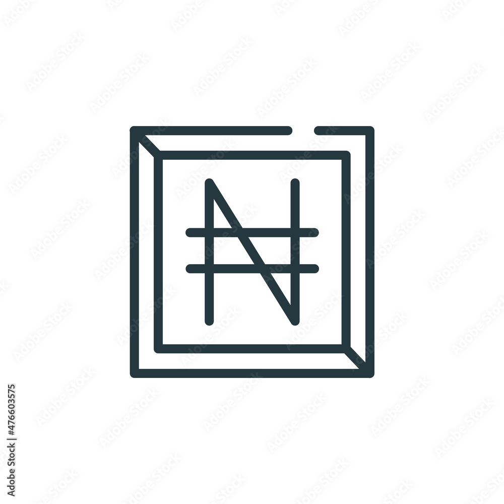 nigerian naira thin line icon. naira, currency linear icons from africa ...