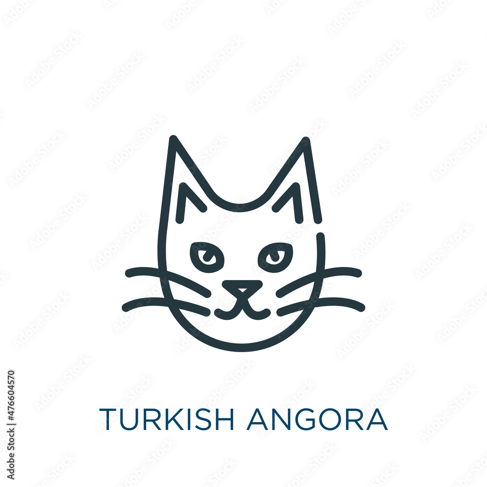 turkish angora thin line icon. angora, character linear icons from cat ...