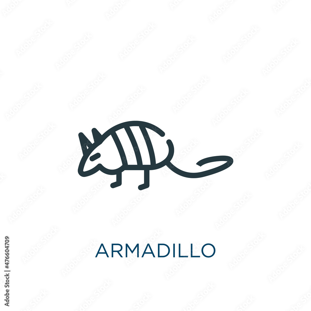 armadillo thin line icon. fauna, america linear icons from forest ...