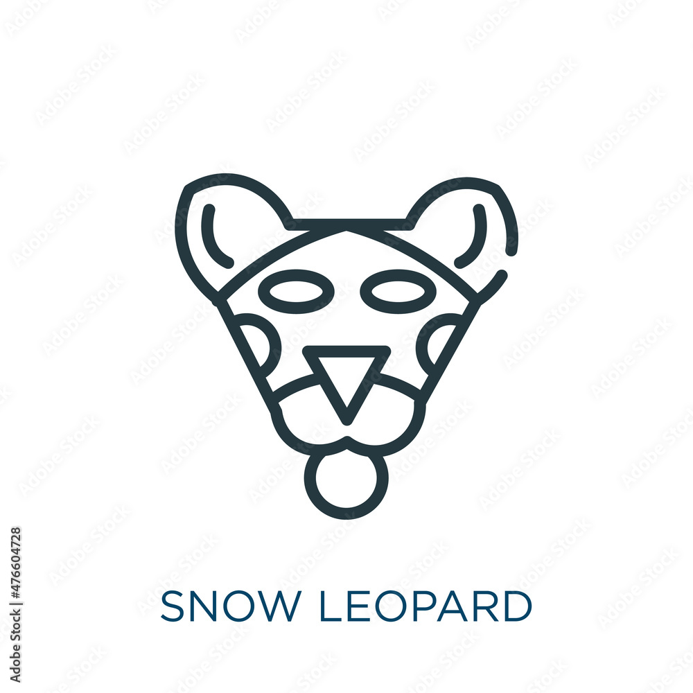 snow leopard thin line icon. animal, mammal linear icons from forest ...