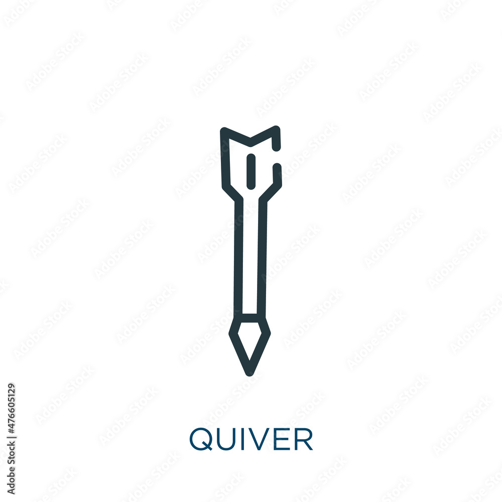 quiver thin line icon. arrow, weapon linear icons from asian concept ...