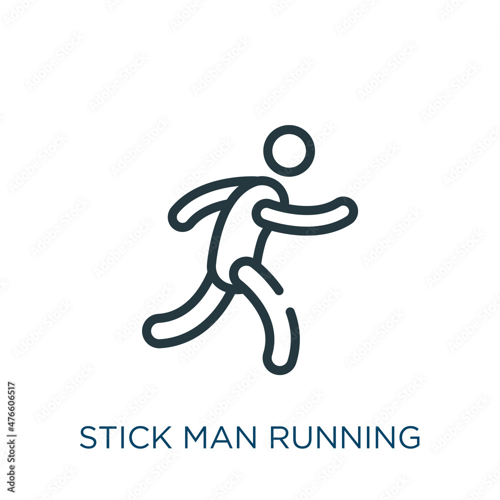 Vetor de stick man running thin line icon. figure, person linear icons ...