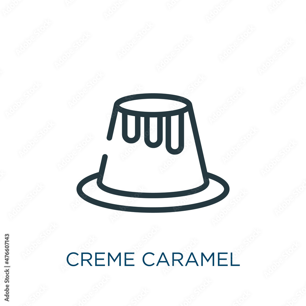 creme caramel thin line icon. creme, food linear icons from bistro and ...