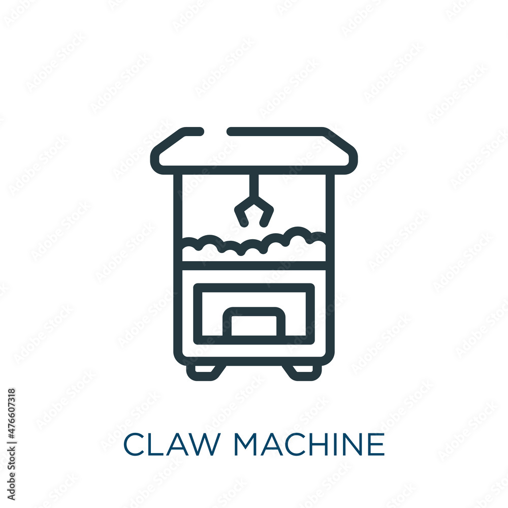 claw machine thin line icon. machine, game linear icons from amusement ...